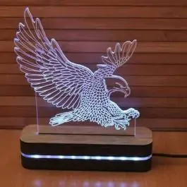 3D dekorativna lampa A009 Orao BLACK CUT