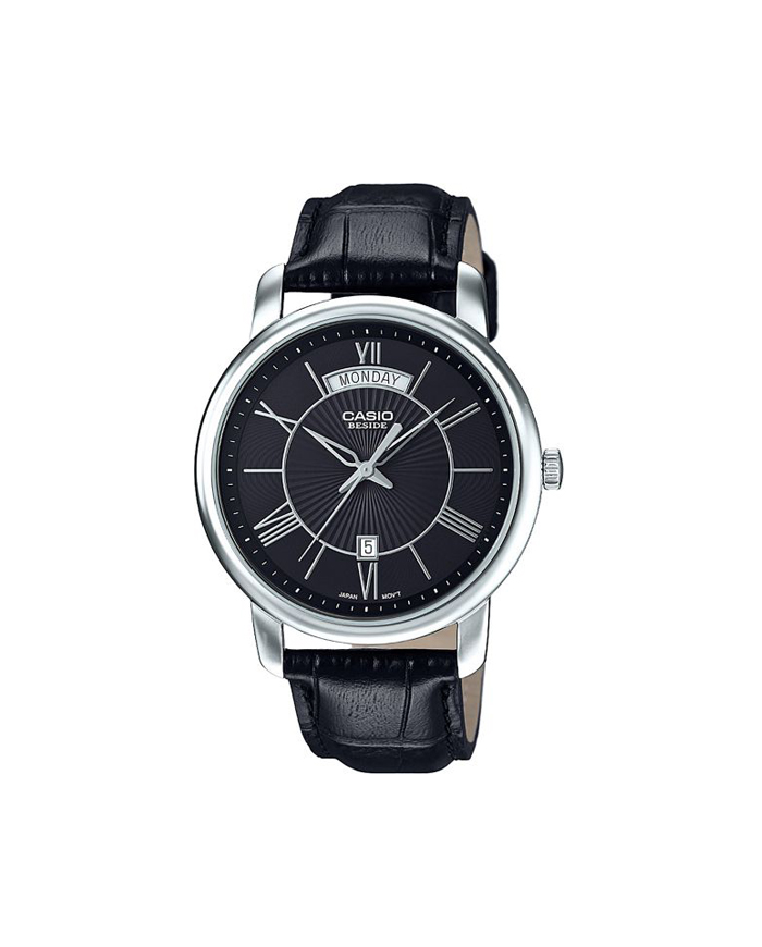 MUŠKI RUČNI SAT CASIO BEM-152L-1A LEATHER BLACK Casio