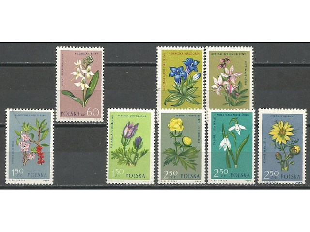 Poljska,Flora 1962.,fale četiri-najjeftinije,čisto