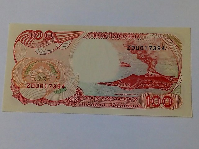 100 Rupiah 1992.god - Undonezija - Erupcija-Vulkan Brod