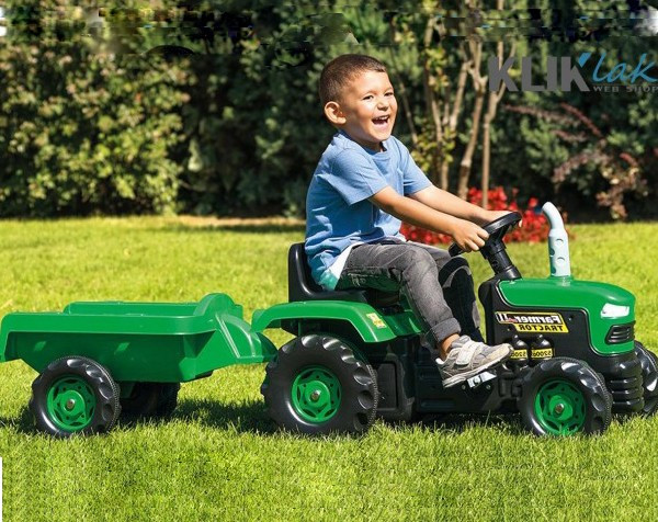 Dolu Traktor na pedale sa prikolicom crno-zeleni ( 080530 )