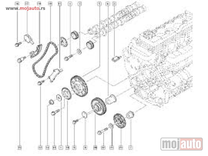 Opel Movano 3.0DTi Garnitura Razvodnog Lanca 03- NOVO