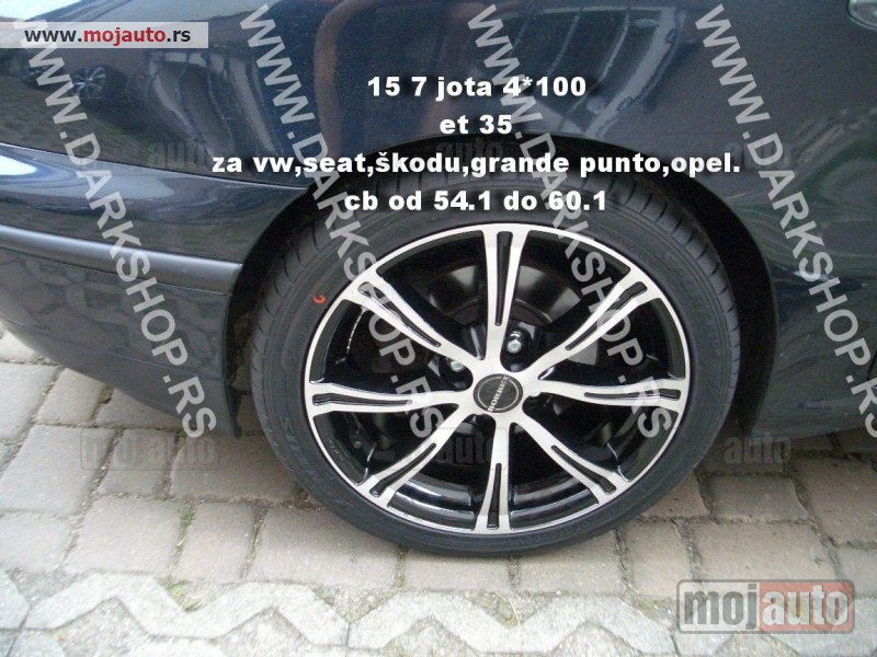 15 ALUFELNE BORBET X8 BLACK 4*100/ET 35/7 JOTA. ZA:VW,SEAT,SKODU,GRANDE PUNTO,OPEL. CB OD 54.1 DO 60.1. CENA:300 EURA SET.