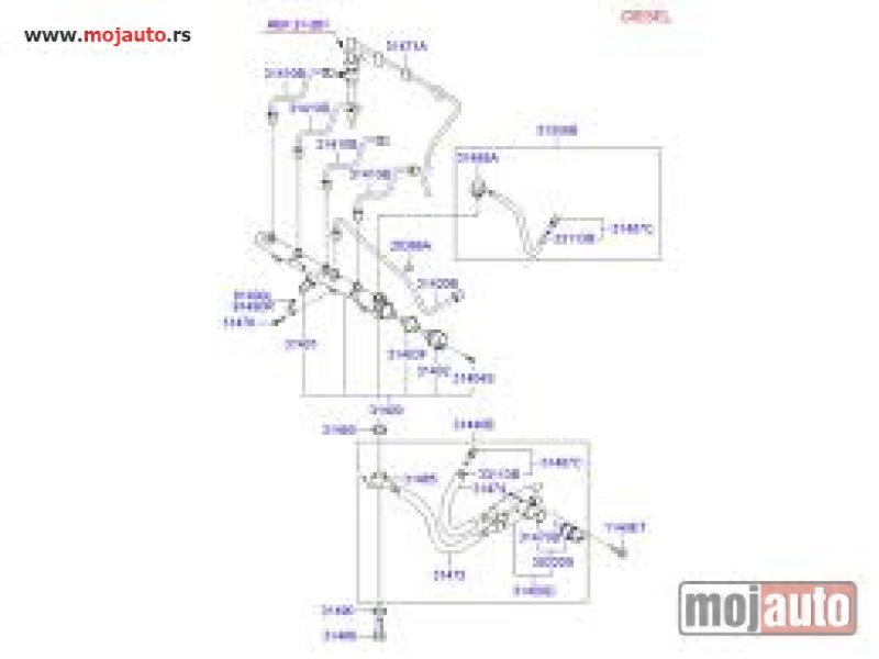 Hyundai Elantra 2.0CRDi Senzor Pritiska Goriva Na Rampi 01-06, NOVO