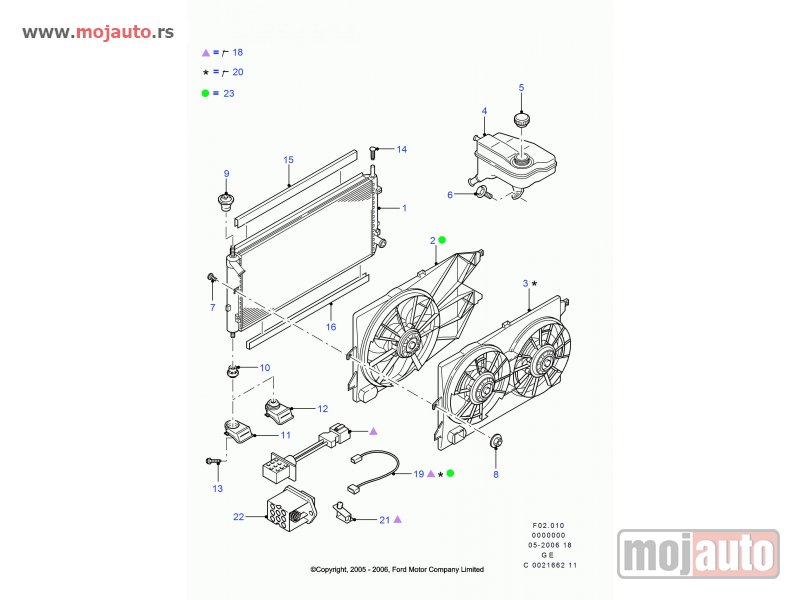 Ford Mondeo Posuda Vode Antifriza 96-07, NOVO