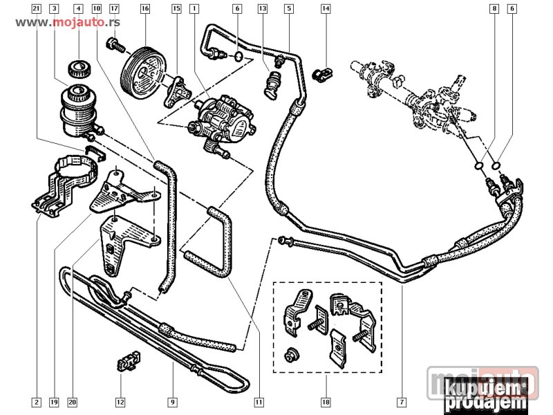 Reno Megan I 1.8B/2.0B Remenica Servo Pumpe 95-03, NOVO