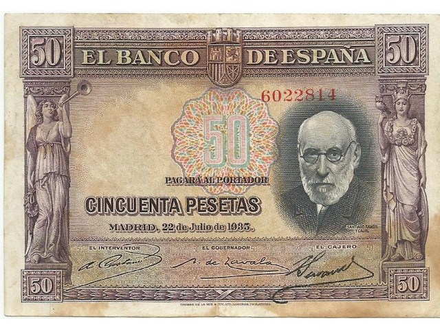 Spanija 50 pesetas 1935.