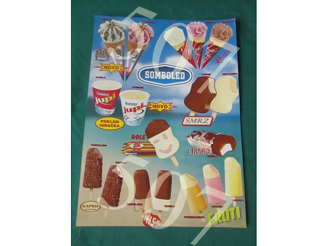 Stara Reklama Somboled Sladoledi A4 Format