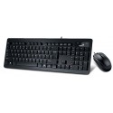 GENIUS SlimStar C130 USB YU crna tastatura+ USB crni miš