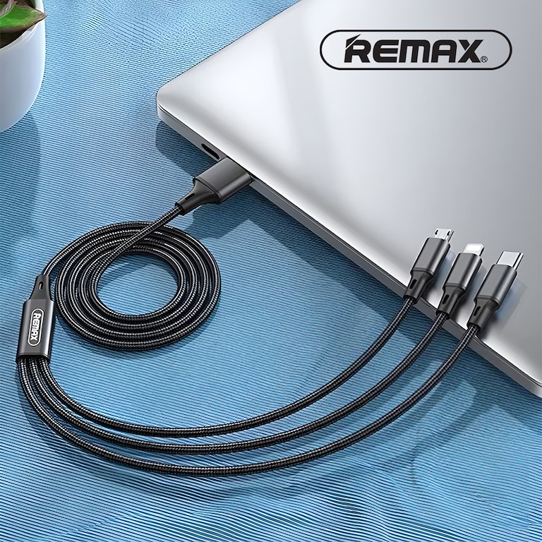 USB Data Cable REMAX Gition RC-131th 3in1 (2.8A) crni