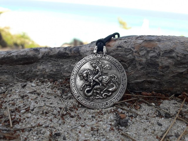 Sveti Georgije amulet ogrlica,Djurdjevdan 3d amulet