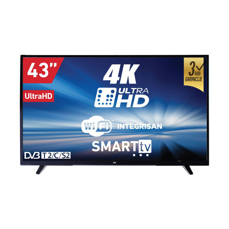 Televizor Vox 43DSW293V Smart, LED, UHD 4K, 43"(109cm), DVB-T2/C/S2