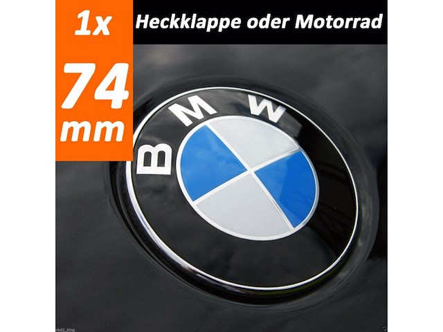 74mm BMW znak plavi hauba gepek Original