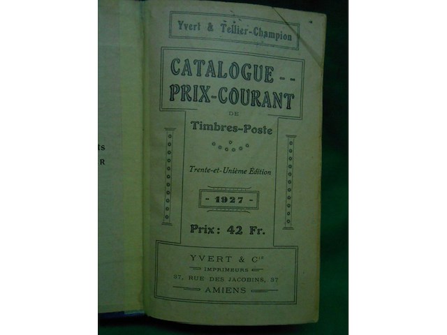 Catalogue Prix Champion De Timbres Poste 1927.g
