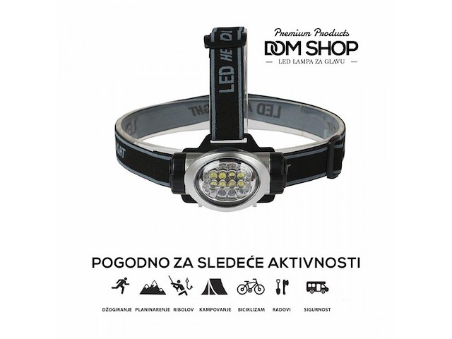 Ultra LED lampa za glavu, 8 LED dioda