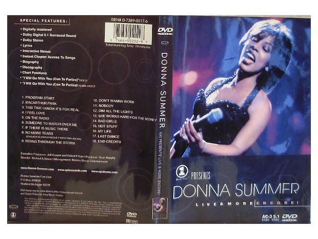 DONNA SUMMER - LIVE &; MORE ENCORE! - DVD