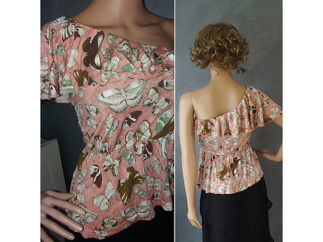 H&;;M majica sa leptiricima na jedno rame