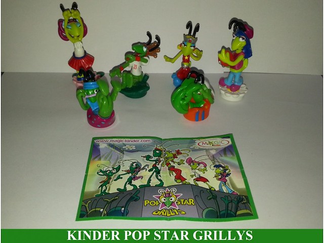 Kinder Pop Star Grillys - KOMPLETAN SET