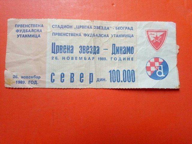 Crvena zvezada Dinamo Zagreb1989