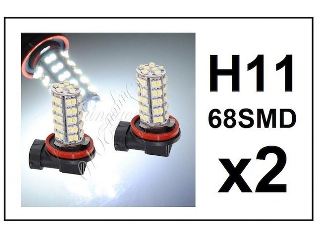 H11 LED Sijalica - 68 SMD dioda - 2 komad