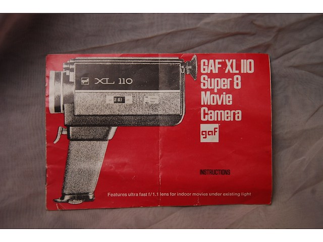 Upustvo za super 8 kameru  GAF XL  110
