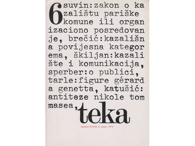 Suvin: ZAKON O KAZALIŠTU PARIŠKE KOMUNE / TEKA 6/1974