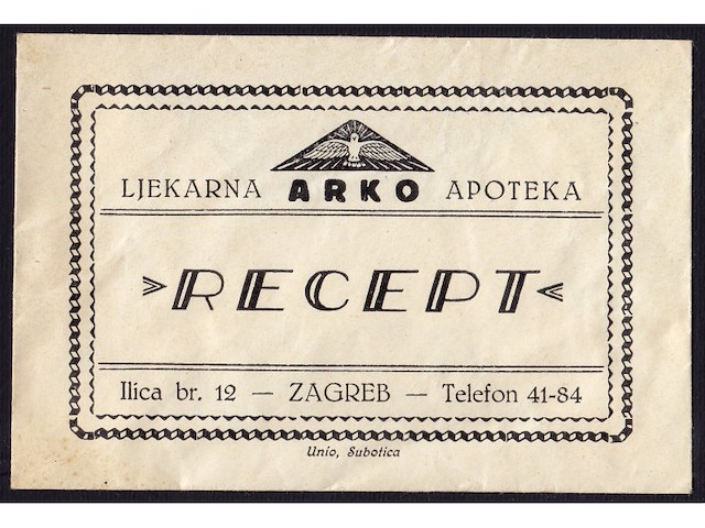 zagreb apoteka ARKO koverat za recepte