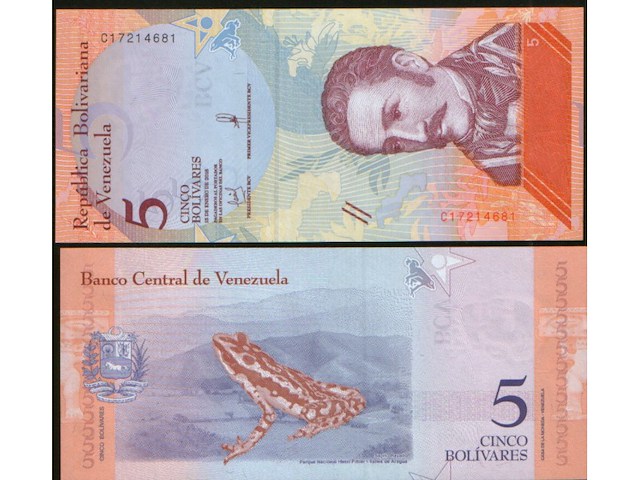 Venezuela 5 Bolivares 2018. UNC.