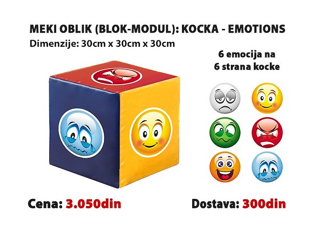 Kocka sa emocijama od sunđera presvučena PVC-om