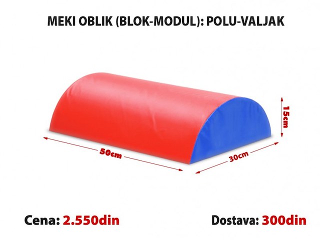 Polu - Valjak 15x30x50cm od sunđera presvučen PVC-om