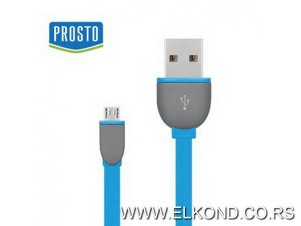 USB2.0- MIKRO B 1M PLAVI FLAT PROSTO