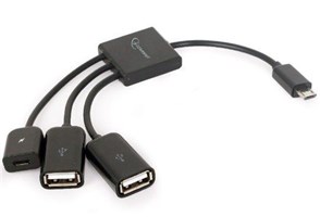 KABEL USB/A ŽENSKI x2 - USB/B MICRO