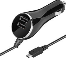 PUNJAČ ZA AUTO NA USB(2) 3.1A + MICRO USB