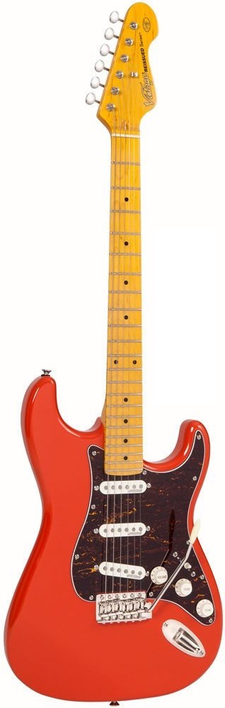 Vintage V6 MFR Reissued Firenza Red električna gitara