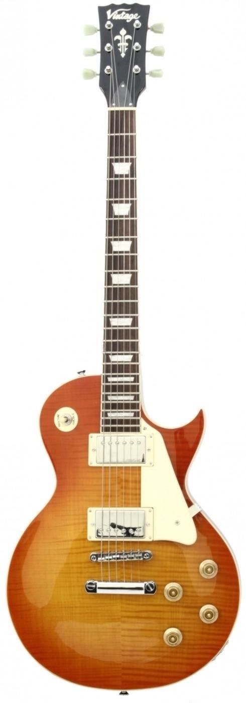 Vintage V100 HB Flamed Honeyburst električna gitara