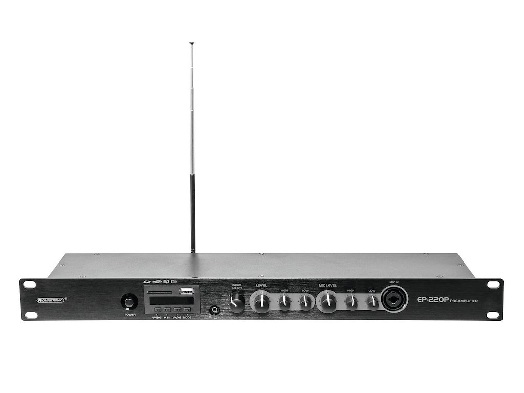 Omnitronic EP-220P pretpojačalo sa Mp3 plejerom i Bluetooth konekcijom