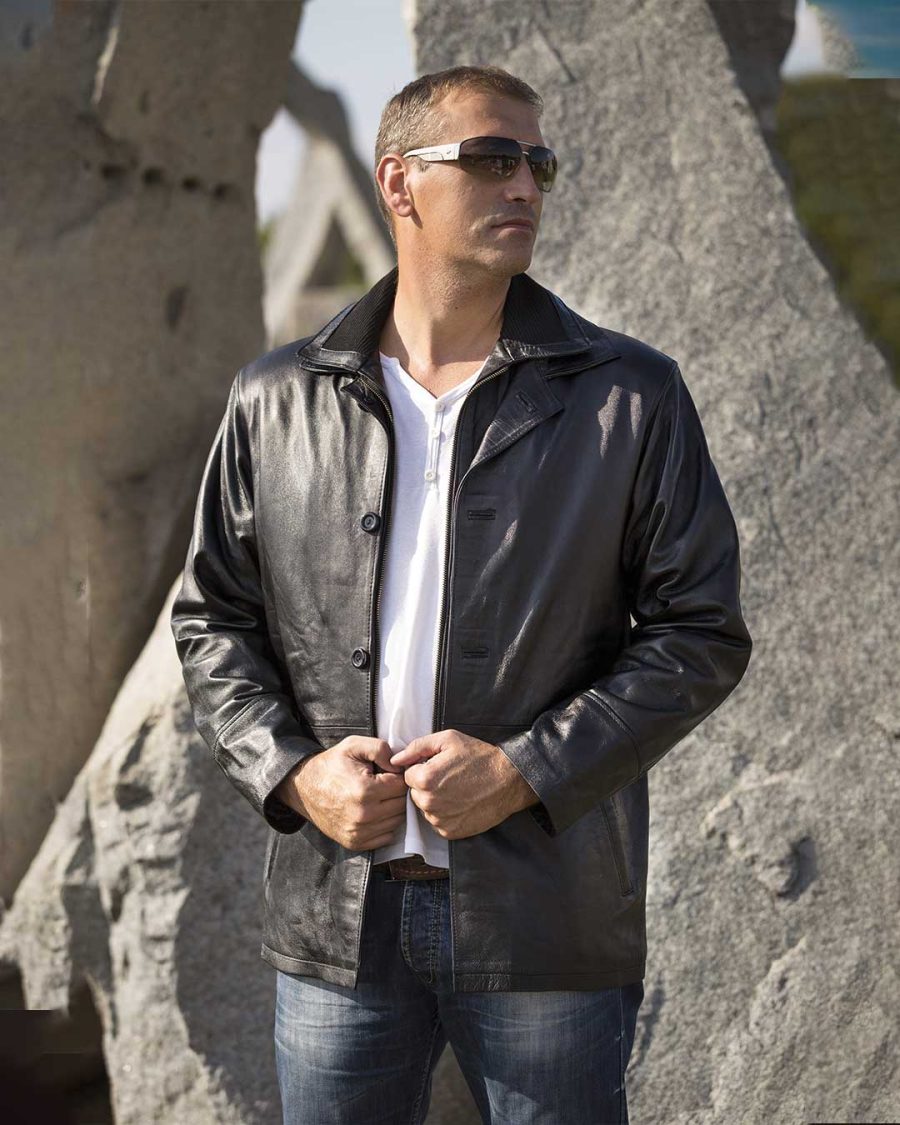Muška kožna jakna – Brando – Crna
