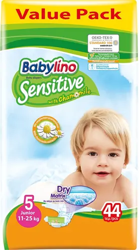 BABYLINO SENSITIVE PELENE JUNIOR 11-25KG 44 kom