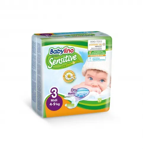 Babylino pelene sensitive 3 midi 4-9kg 22 kom