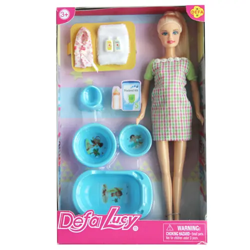 Defa lutka za devojčice - buduća mama - plava (83504)