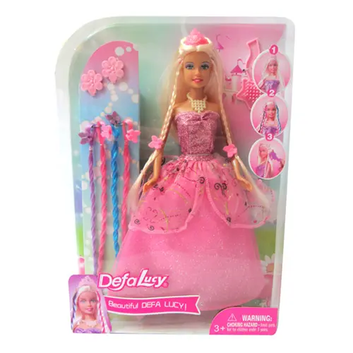 Defa igračka za devojčice - lutka sa pletenicama - roze (81821)