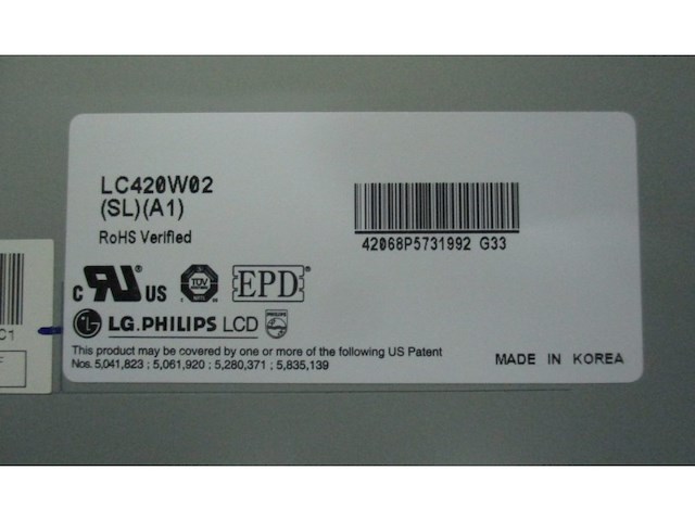 LCD Panel 42`  LC420W02    (SL) (A1)