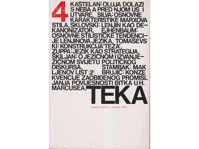 ŠKLOVSKI: LENJIN KAO DEKANONIZATOR - TEKA 4/1974