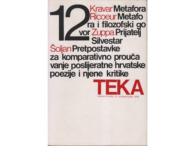 RICOEUR: METAFORA I FILOZOFSKI GOVOR - TEKA 12/1976