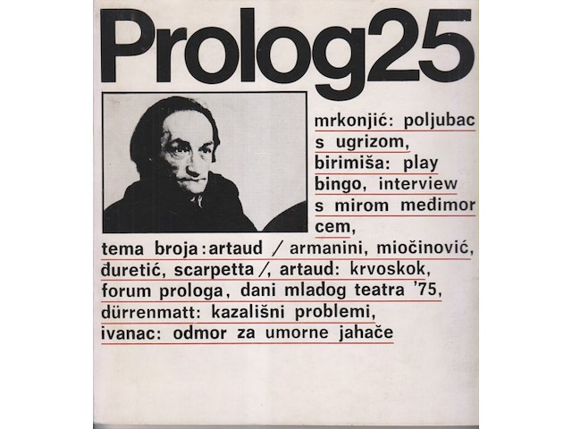 ANTONIN ARTAUD tema broja / PROLOG 25/75