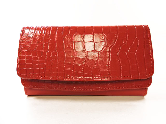 Ženski kožni novčanik crveni kroko m4