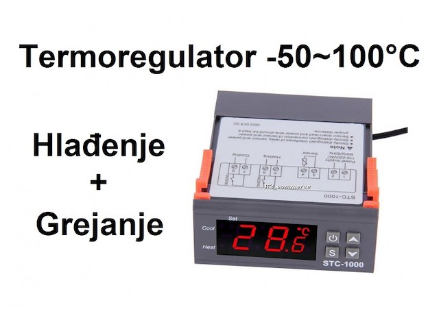 Digitalni termostat -50 do +110 °C - termoregulator
