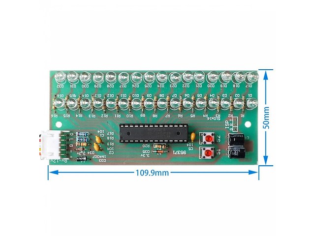 ♦ Vu metar 2x16 LED ♦