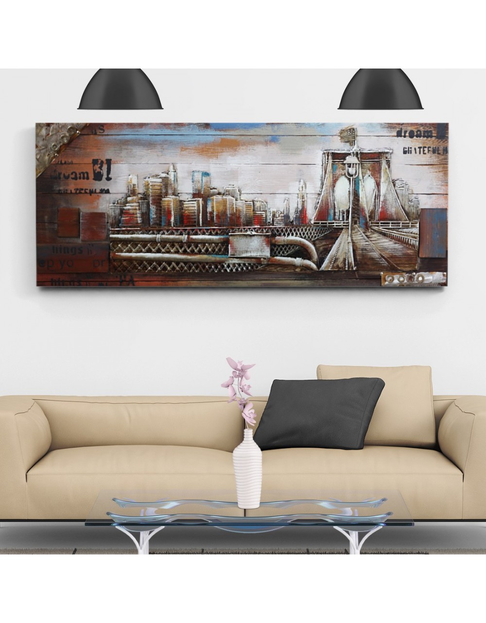 Slika - Brooklyn bridge panorama 136x76,6cm