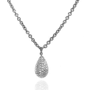 Pave Diamond Teardrop ogrlica sa cirkonima